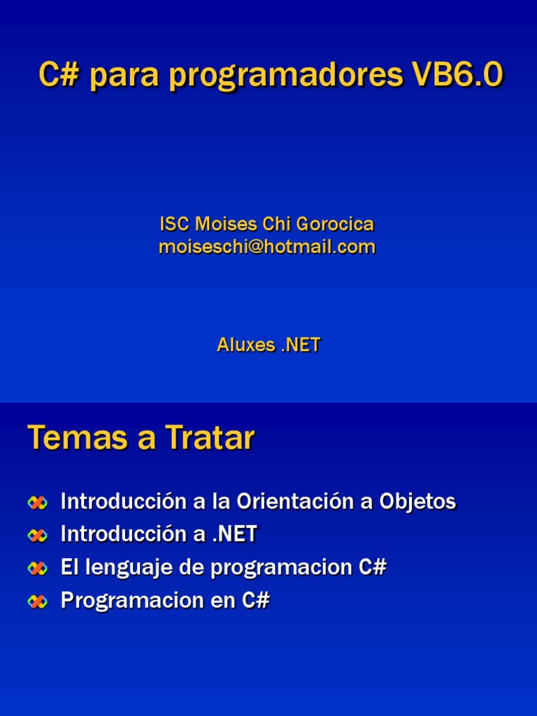 C# para Programadores de VB6 | PDF | .NET Framework | Objeto (informática)