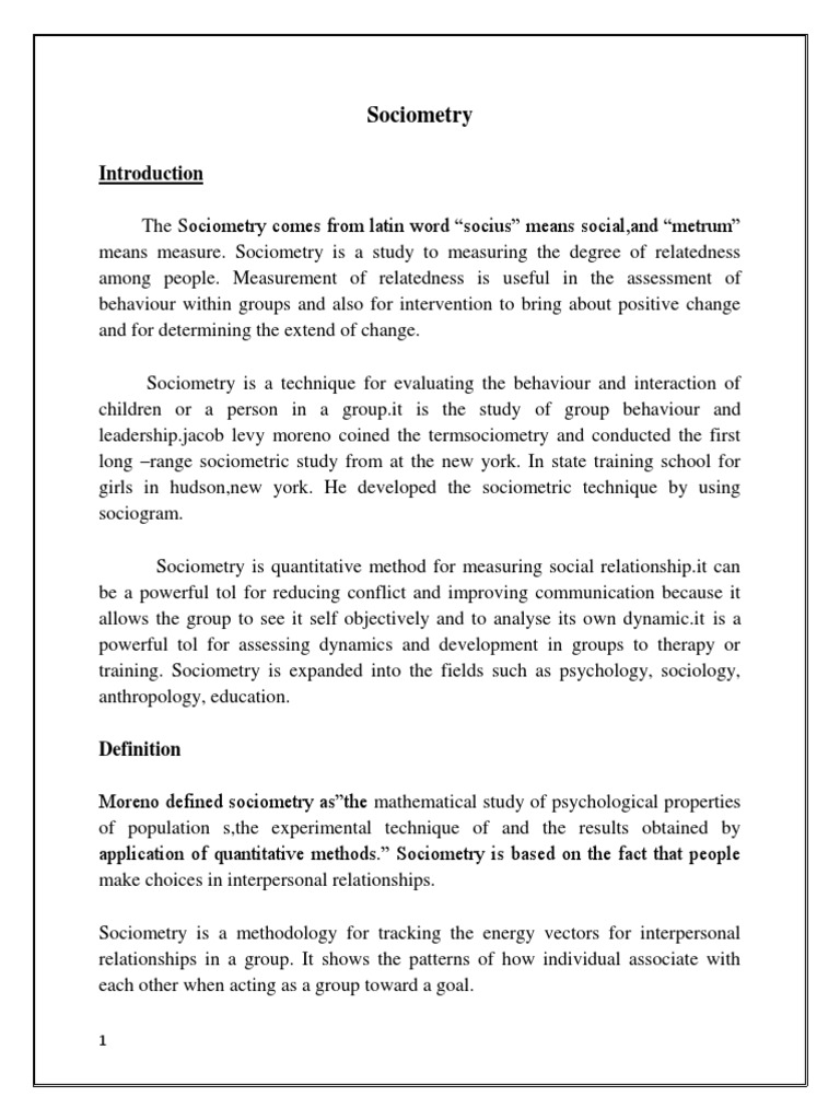 Sociometry | PDF | Action (Philosophy) | Social Psychology