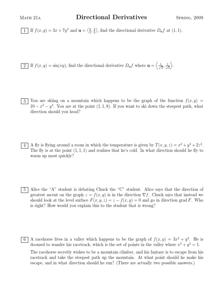 Directional Derivatives Guide | PDF | Algebra | Theoretical Physics