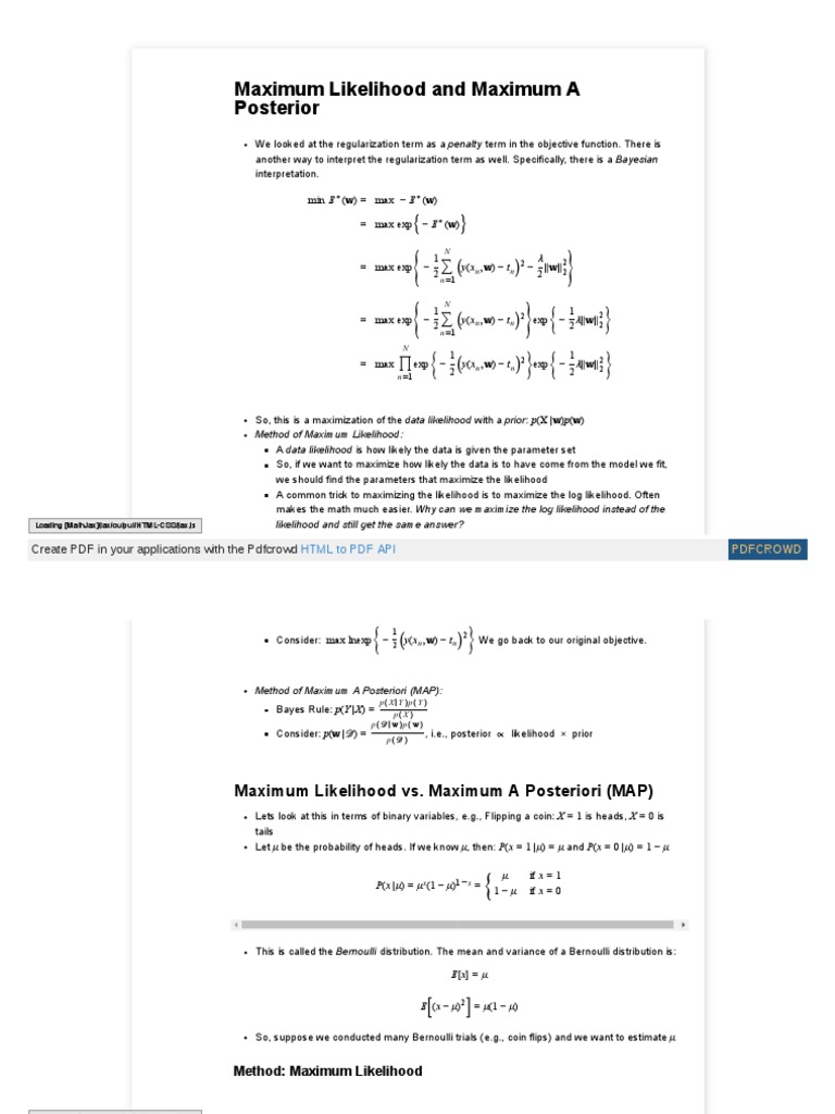 ML and MAP - HTML | PDF | Normal Distribution | Probability Density ...