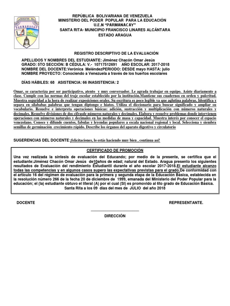 Significado de Boleta Escolar en Venezuela | PDF | Venezuela | Aprendizaje