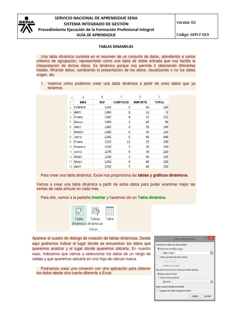 Guia Tablas Dinamicas | PDF | Tabla (base de datos) | Point and Click