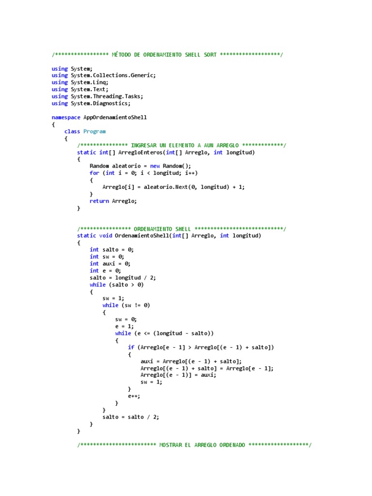 Método de Ordenamiento Shell Sort | Programación de computadoras ...