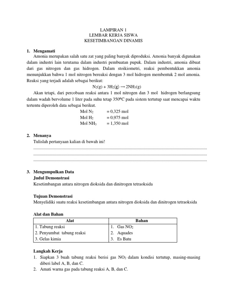 Dokumen - Tips - Lks Kesetimbangan Dinamis | PDF | Sains & Matematika
