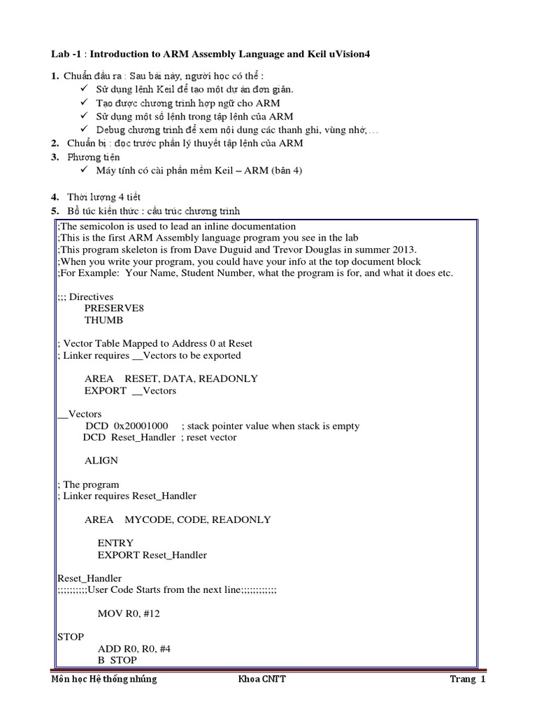 Lab-1-ASM For ARM | PDF
