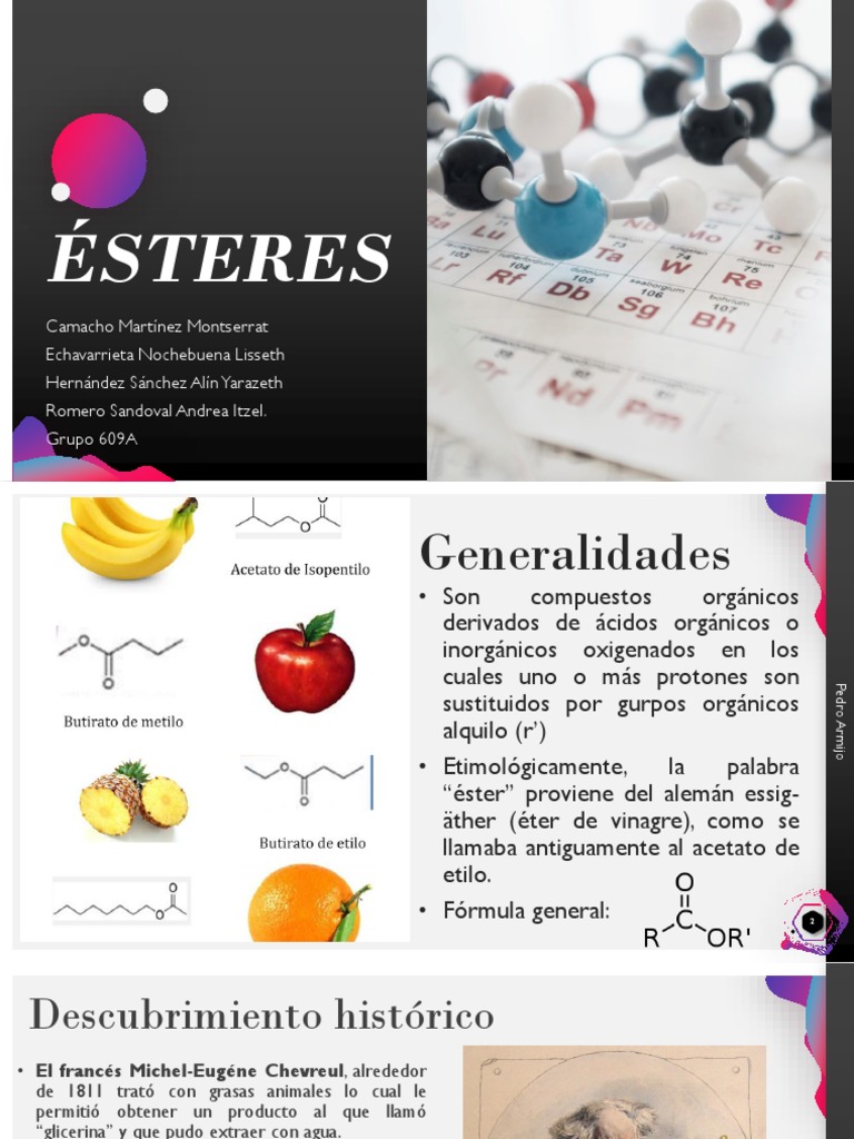 Características y aplicaciones de ésteres | PDF | Ester | Sustancias ...