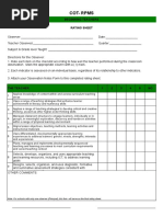 Annex J - COT RSP Rubric | PDF | Educational Assessment | Teachers