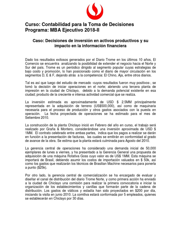 Caso El Comercio | PDF | Arrendamiento | Economias