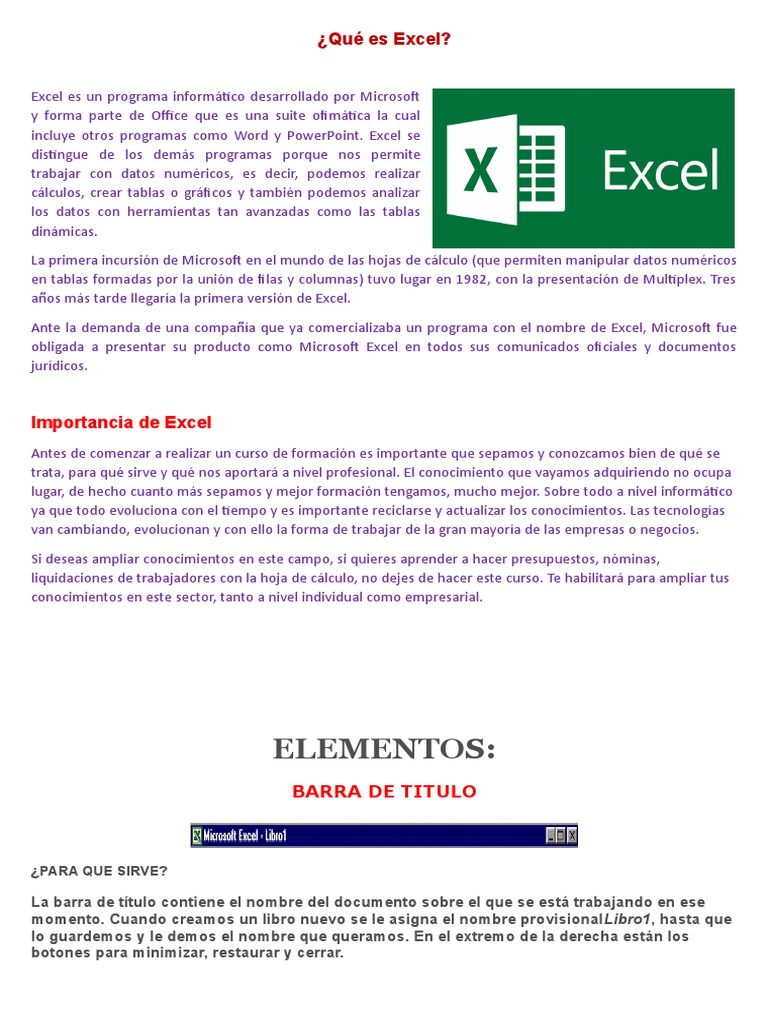 Qué Es Excel | PDF | Microsoft Excel | Hoja de cálculo