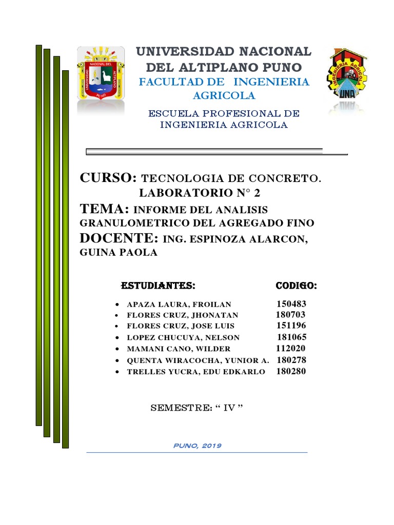 Informe 2 Final | PDF | Hormigón | Science