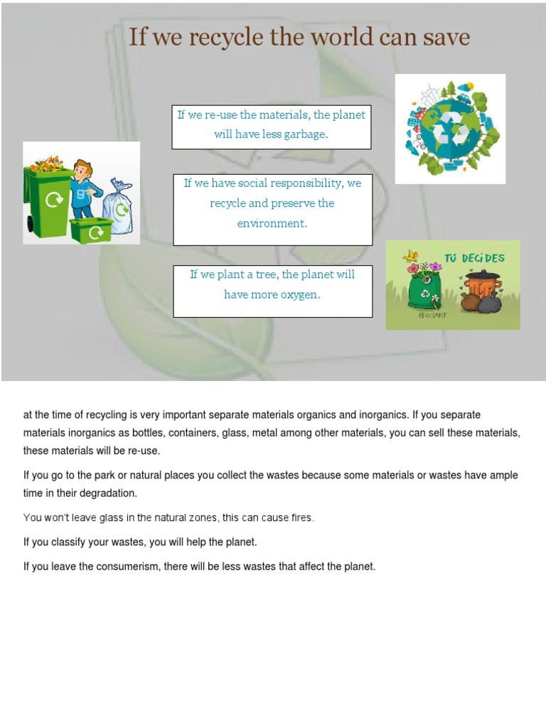 If We Recycle The World Can Save | PDF