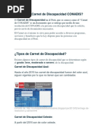 Qué Es El Carnet de Discapacidad CONADIS | PDF | Invalidez | Salud y ...