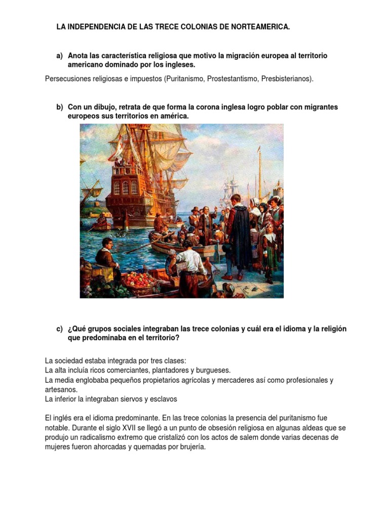 Mapa Conceptual de las 13 Colonias | PDF | Trece colonias | Los Estados ...