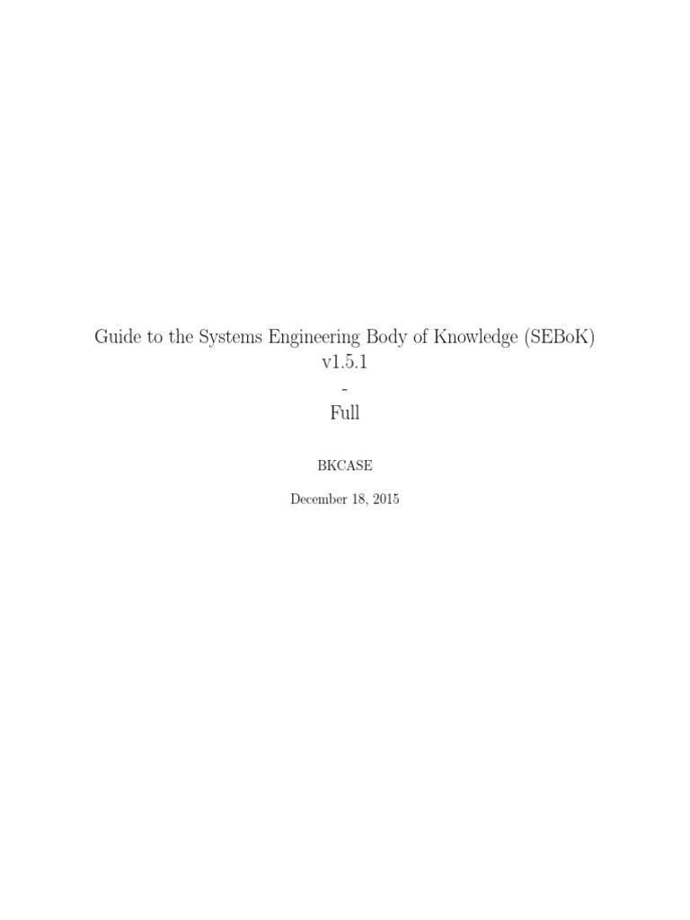 Guide To The Systems Engineering Body of Knowledge (SEBoK) | PDF ...