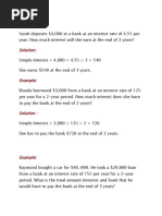 Investment Math Practice Problems | PDF | Interest | Money