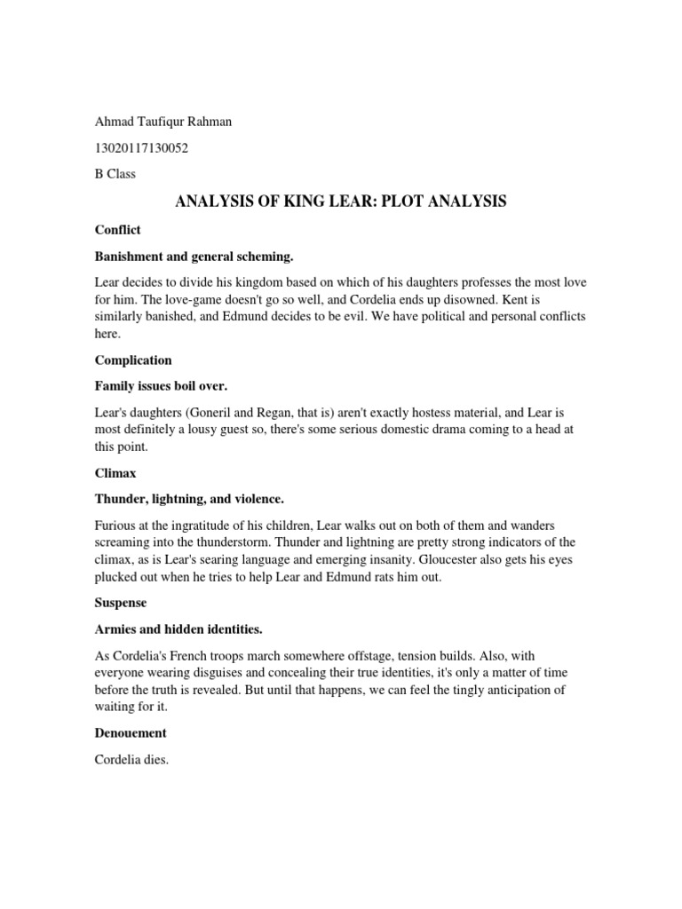 Plot Analysis of King Lear | PDF