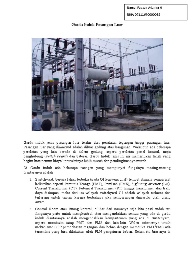 Gardu Induk Pasangan Luar | PDF