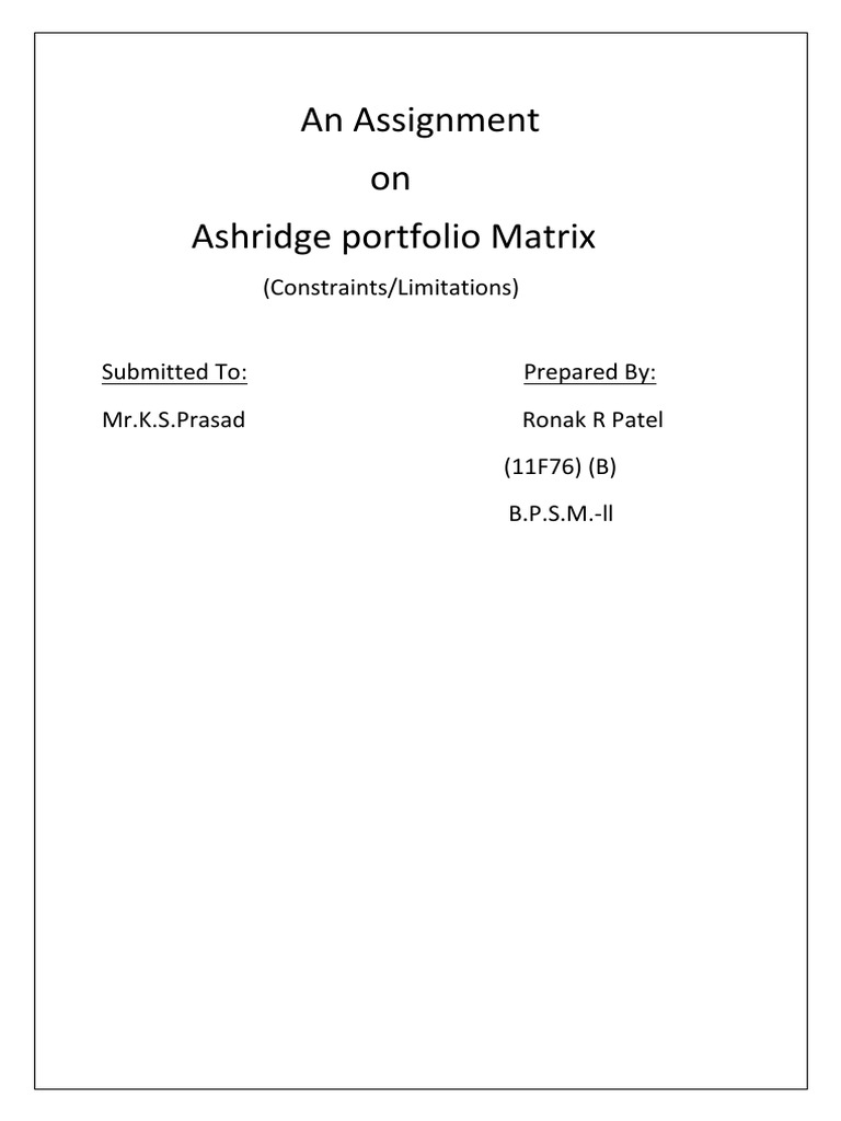 Ashridge Portfolio Mix | PDF | Strategic Management | Mergers And ...