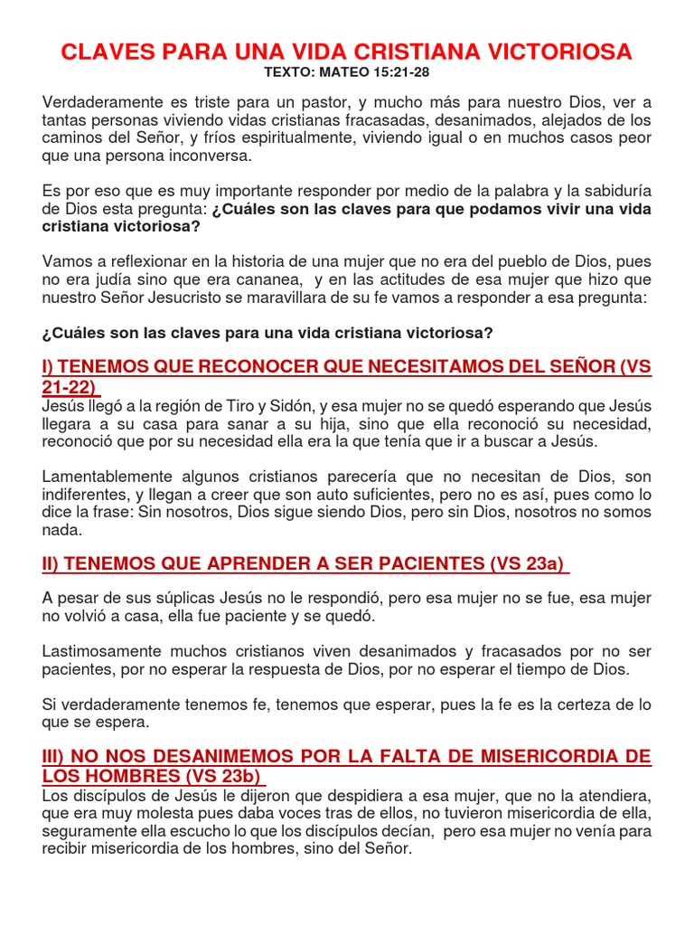 Claves para Una Vida Cristiana Victoriosa | PDF | Dios | Misericordia