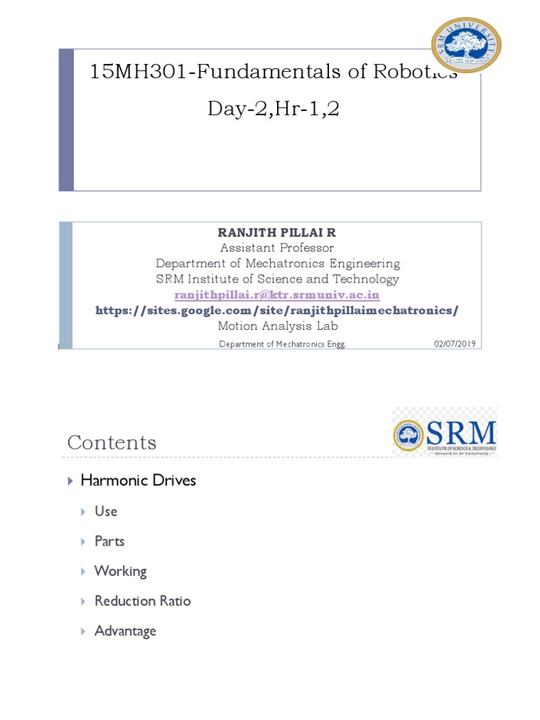 Lecture 8-Harmonic Drive) | PDF | Machines | Mechanical Engineering
