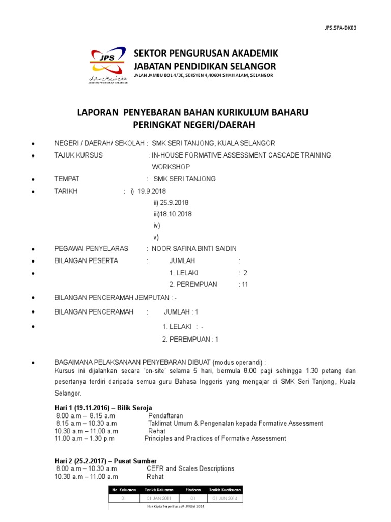 4 Jps - Spa-Dk03 - Contoh Laporan Ladap | PDF