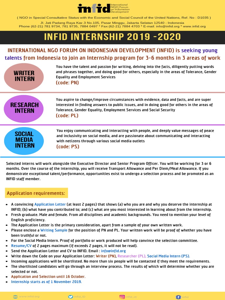 Infid Internship 2019 - 2020-Fix | PDF | Employment | Social Media