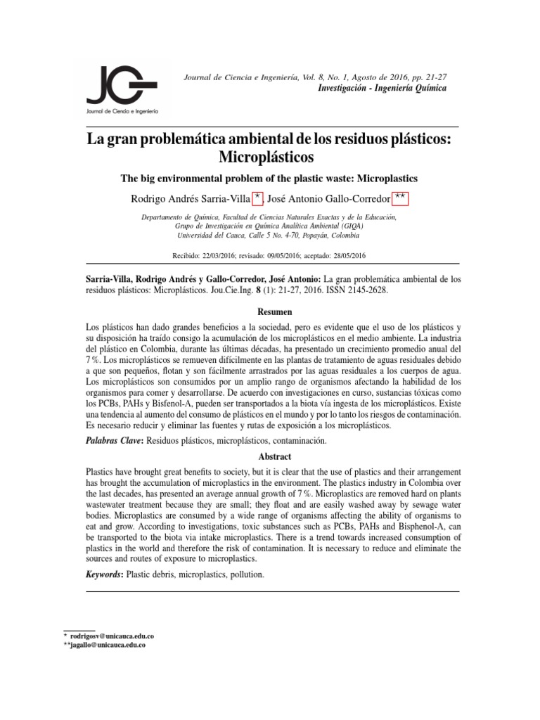 Problemas Ambientales de Microplásticos | PDF | Residuos | El plastico