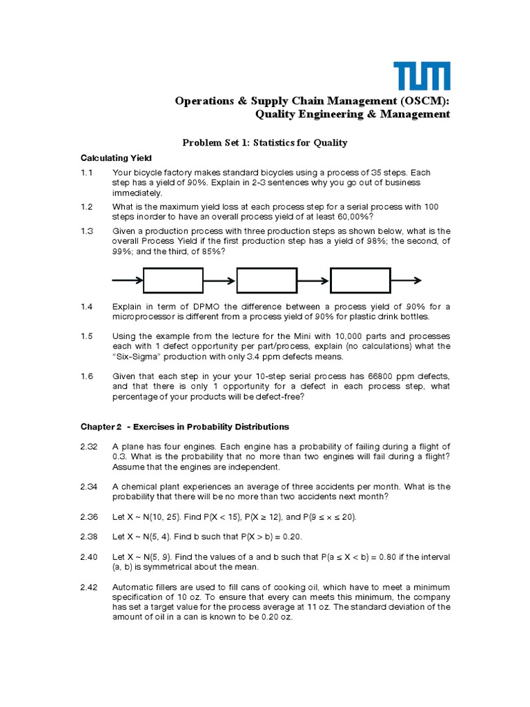 QEM Problem Set 1 - Cost of Quality and Statistics For Quality | PDF ...