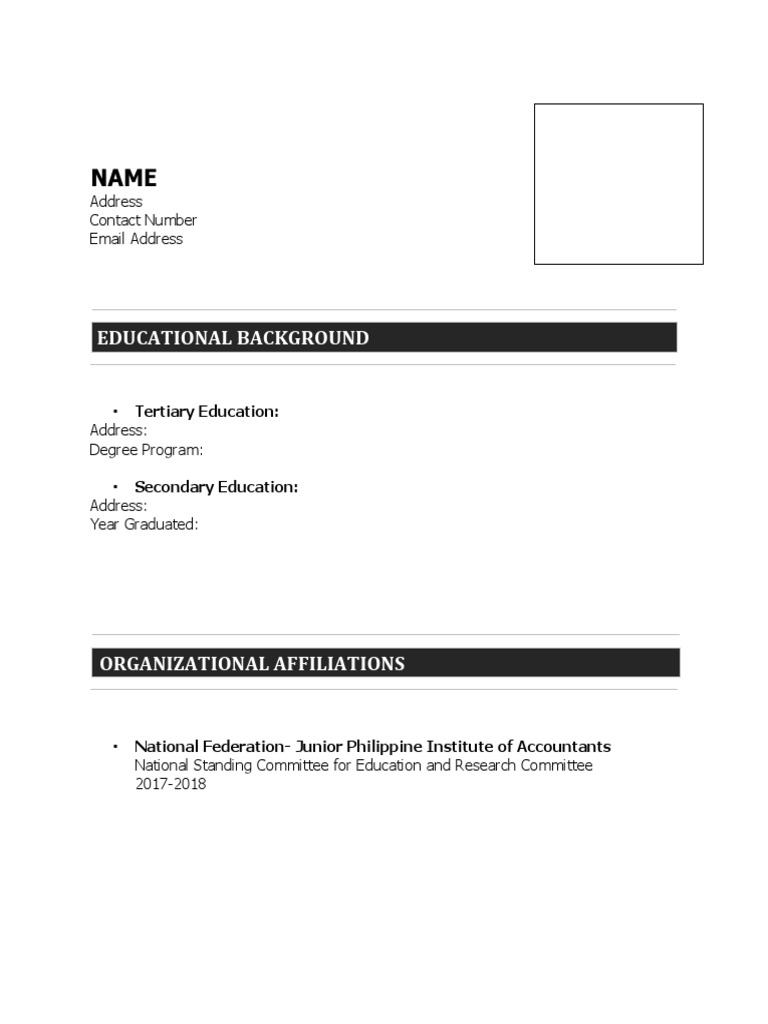 Resume Pro Forma | PDF