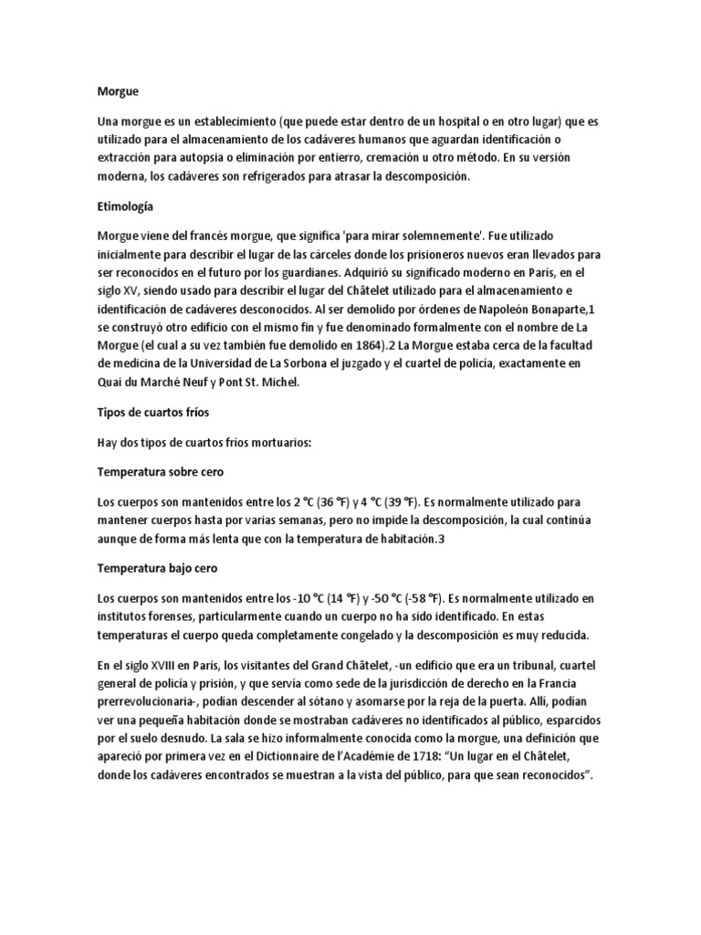 Morgue | PDF | Morgue | Forense