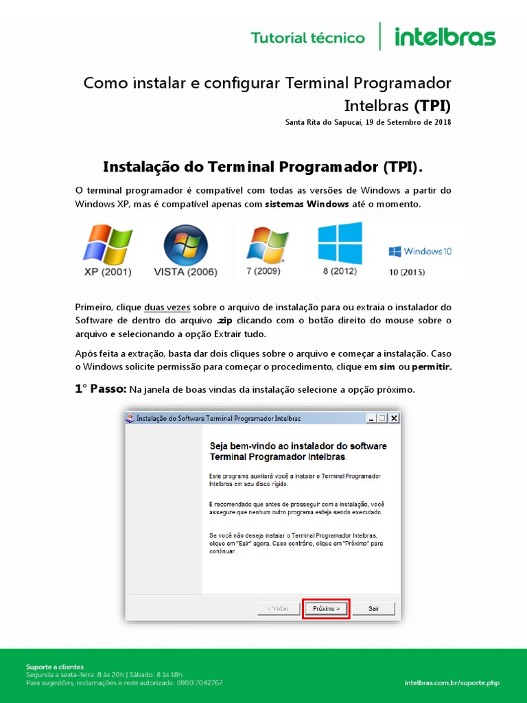 Como Instalar o Terminal Programador Intelbras Tpi | PDF | Microsoft ...