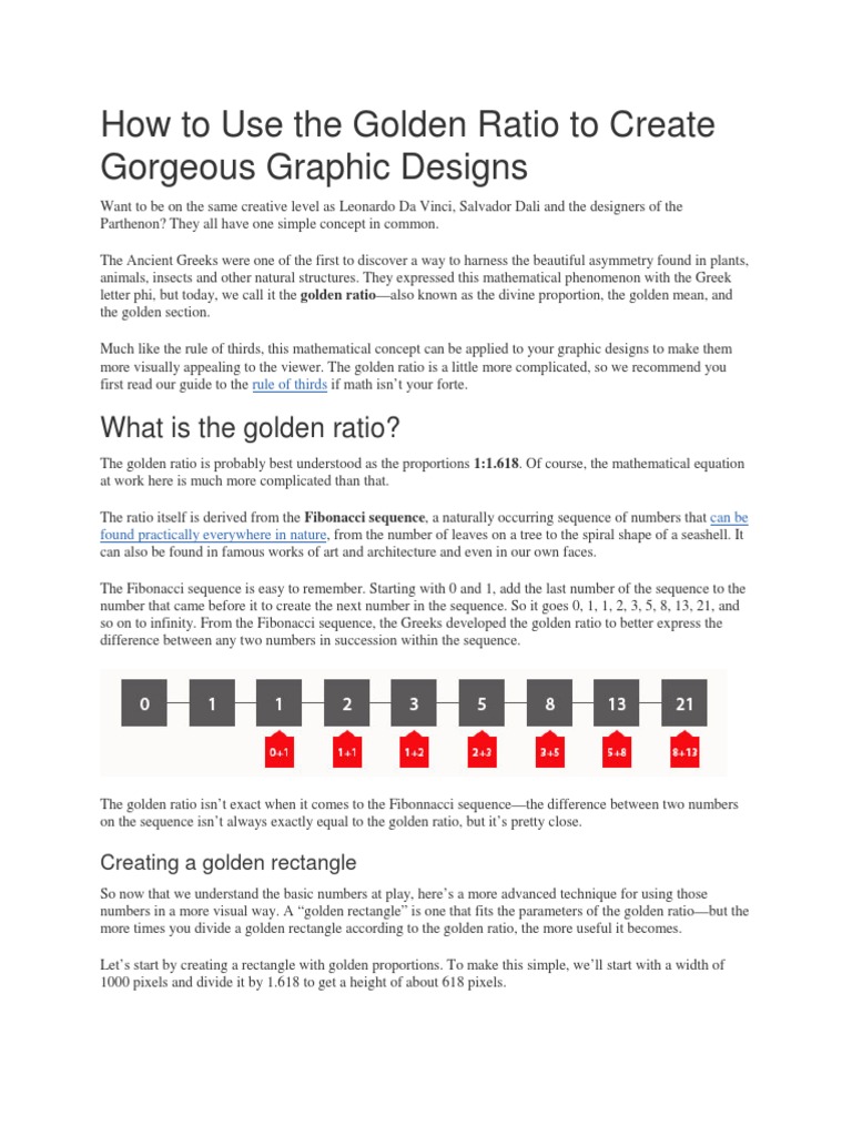 Mastering Graphic Design with the Golden Ratio | PDF | Ratio | Graphic ...