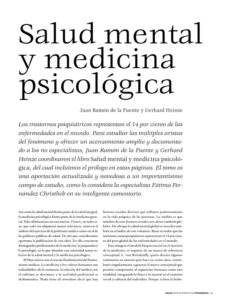 Salud Mental y Medicina Psicologica | Descargar gratis PDF | Salud mental | Sicología