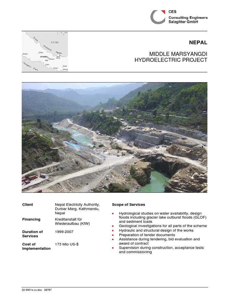 Middle Marsyangdi Hydroelectric Project: Nepal | PDF | Hydroelectricity ...