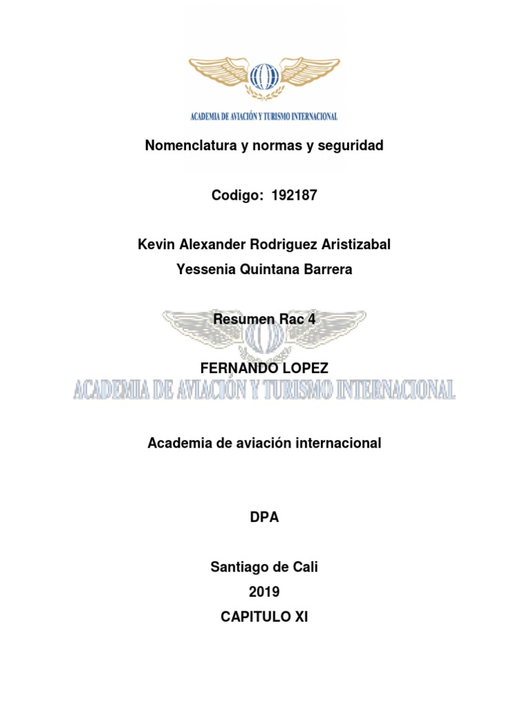 Rac 4 Nomenclatura Resumen | PDF | Reglas de vuelo por instrumentos ...