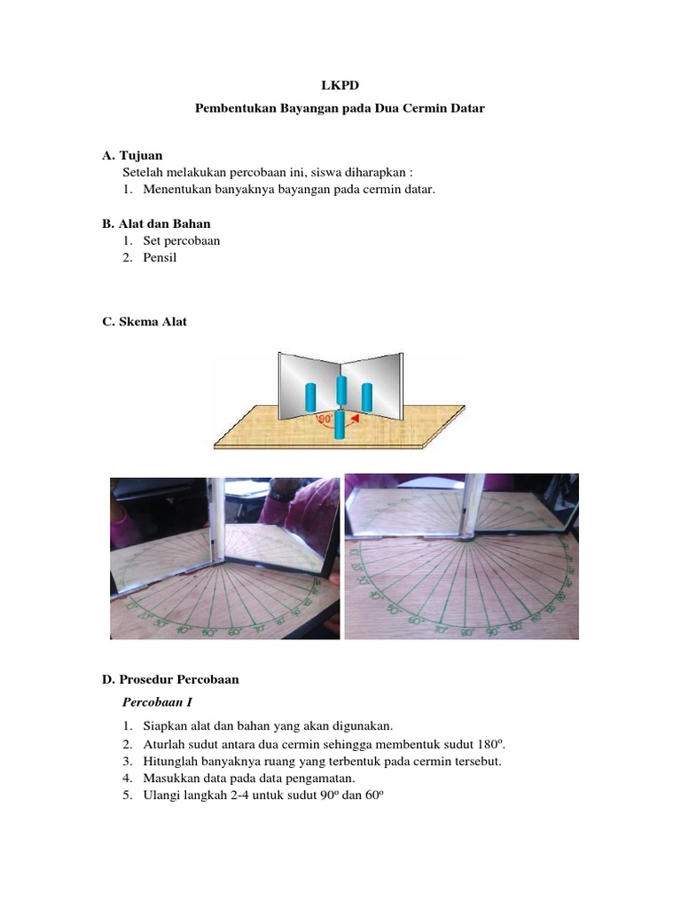 Pembentukan Bayangan pada Cermin Datar | PDF