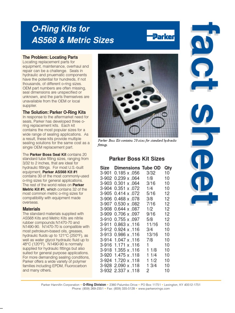 O-Ring Kits For AS568 & Metric Sizes: The Problem: Locating Parts | PDF ...