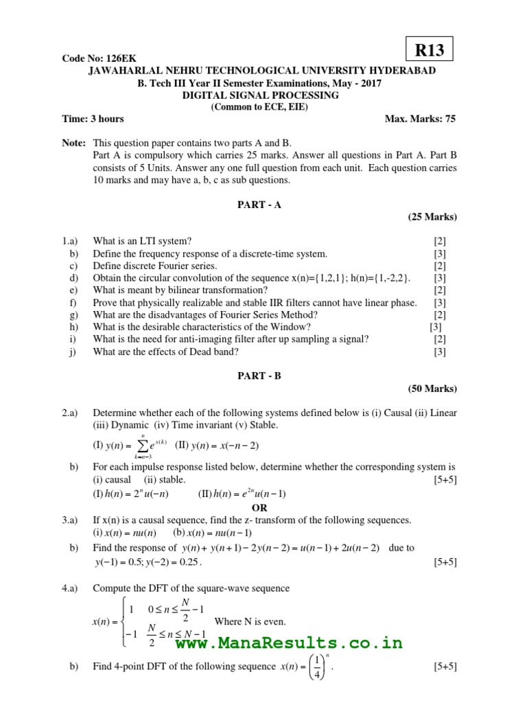 Code No: 126EK - Jawaharlal Nehru Technological University Hyderabad B ...