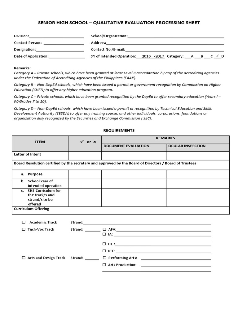 SHS Qualitative Evaluation Sheet | PDF | U.S. Securities And Exchange ...