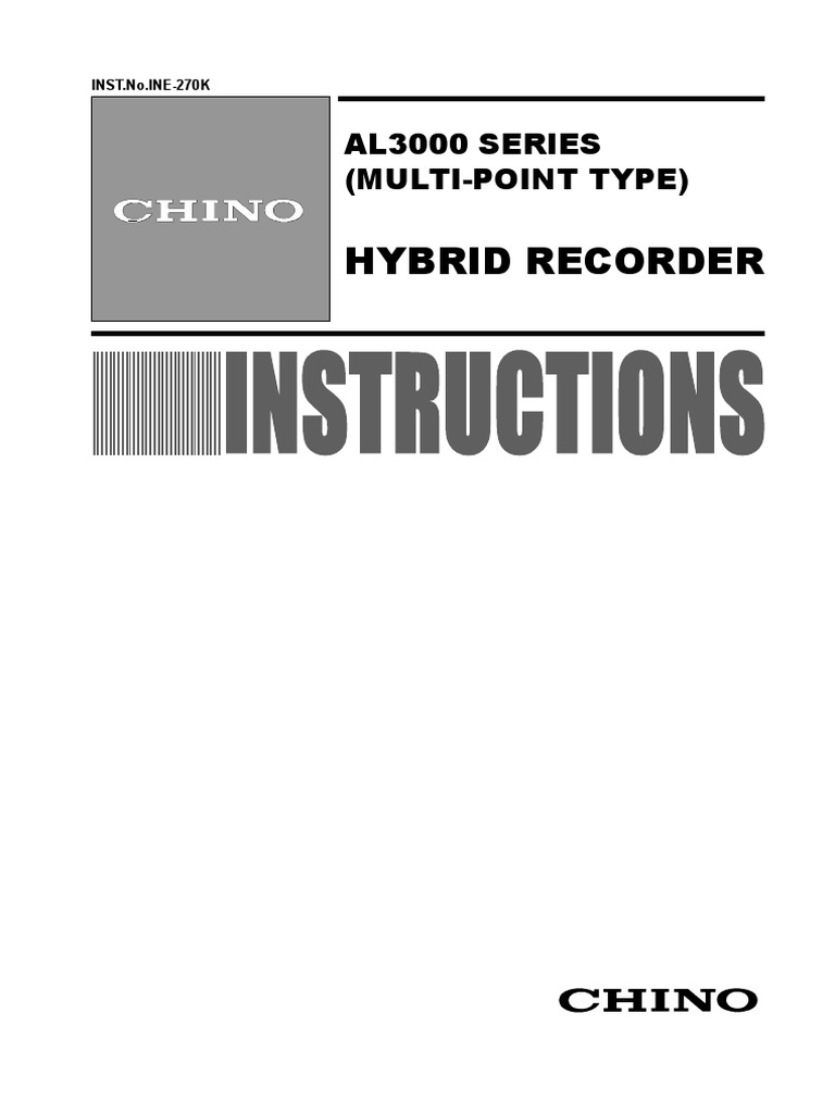 Hybrid Recorder: Al3000 Series (Multi-Point Type) | PDF | Power Supply ...