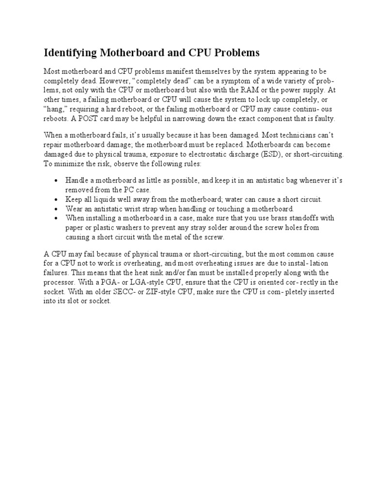 Identifying Computer Hardware Problems | PDF | Computer Data Storage ...