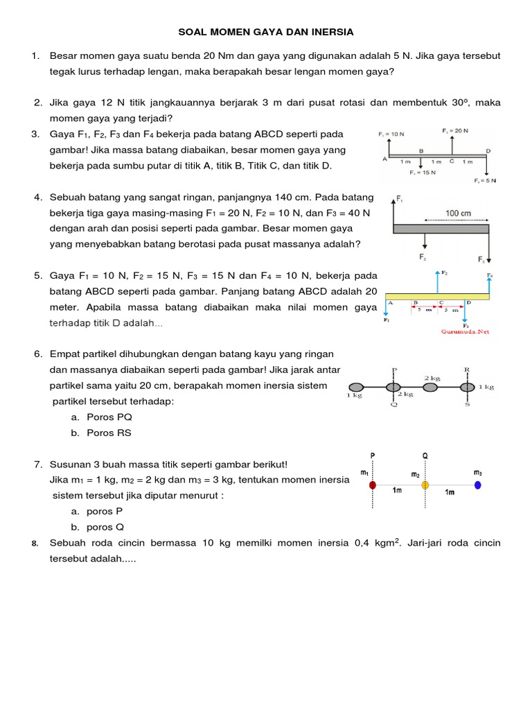 Soal Momen Gaya Dan Inersia | PDF