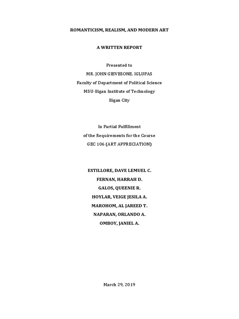 Romanticism to Modern Art Analysis | PDF | Social Science | History