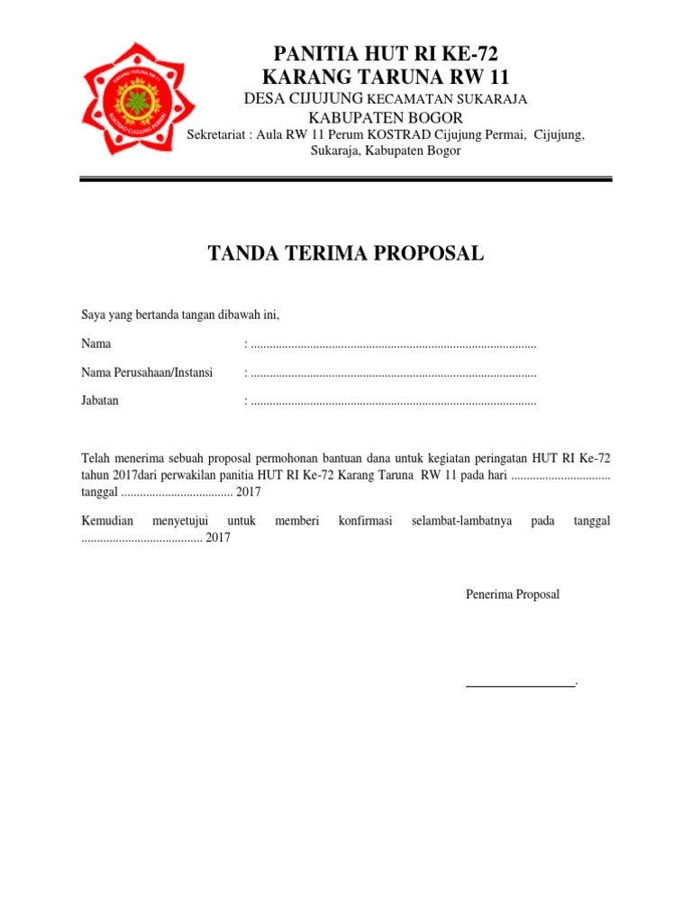 Tanda Terima Proposal | PDF