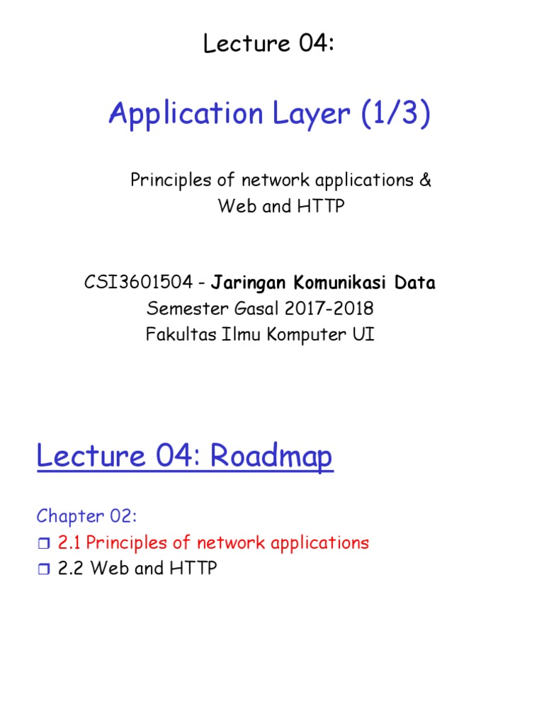 Jarkomdat04-Principles of Network Applications | PDF | Hypertext ...