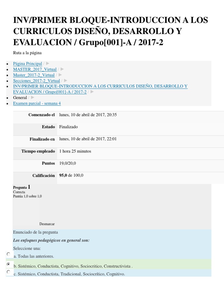 Parciales Completos de Curriculo Grupo A | PDF | Plan de estudios ...