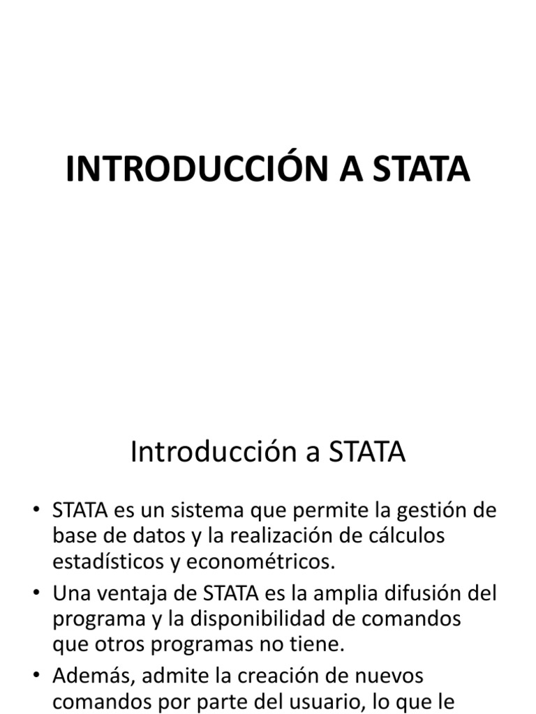 Introducción A Stata | PDF | Archivo de computadora | Programa de ...