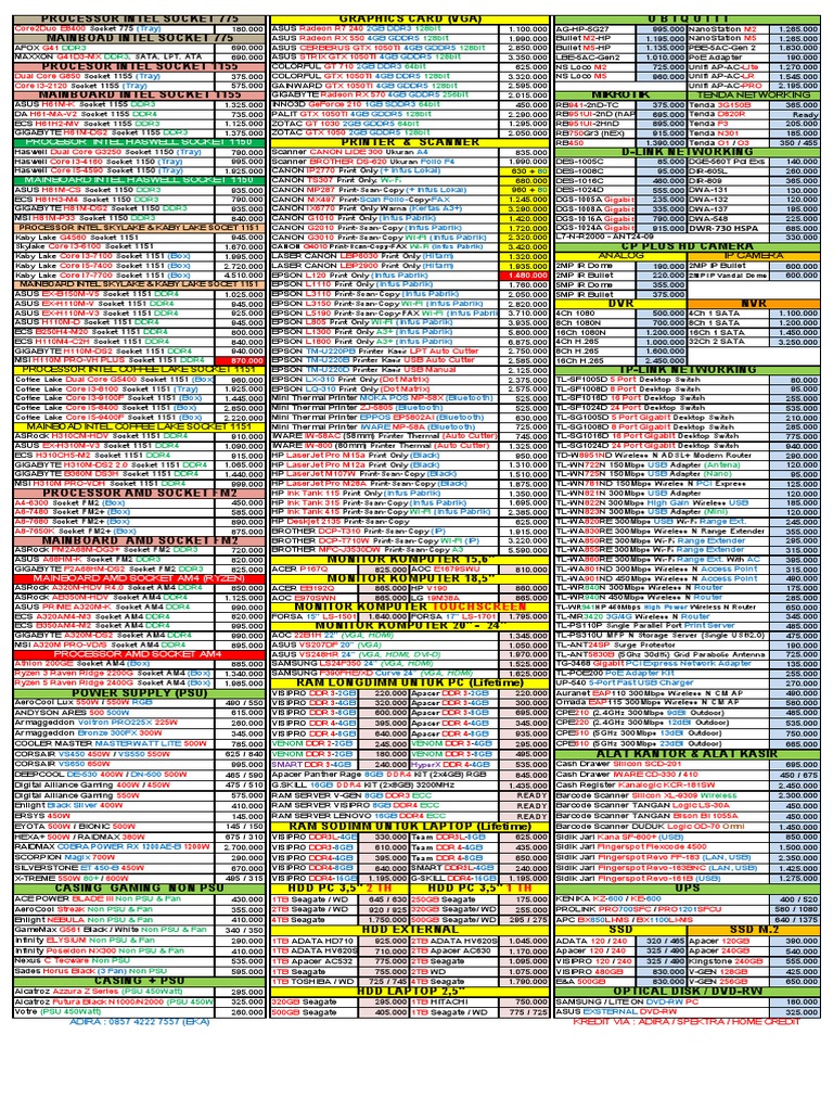 Networking & Hardware Price List | PDF | Wi Fi | Advanced Micro Devices