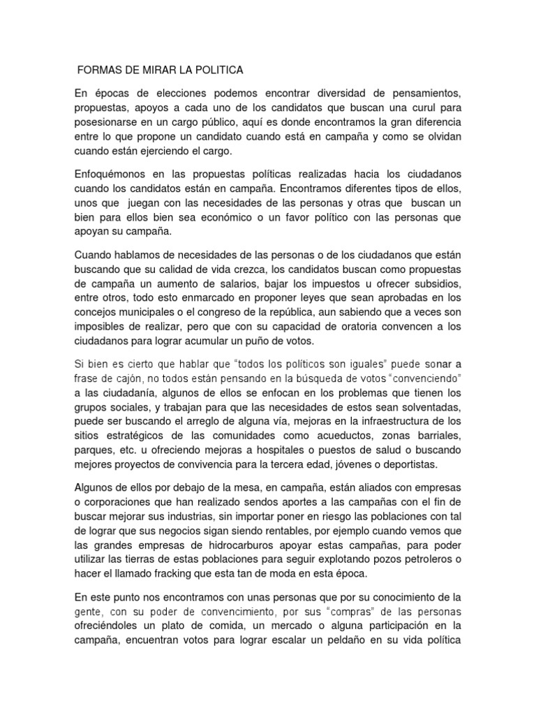 Formas de Mirar La Politica | PDF | Vejez | Esfera pública
