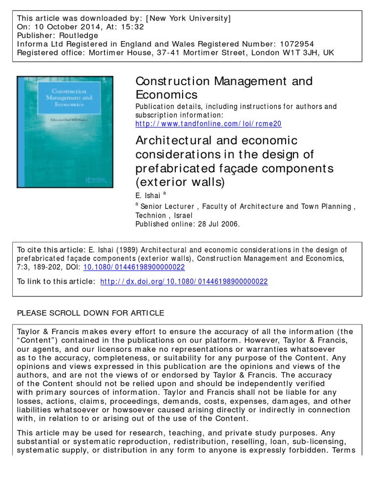 Construction Management and Economics | PDF | Economic Sectors | Nature